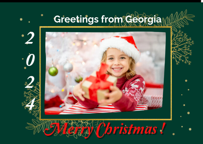 Green Modern & Minimal Christmas Greetings Postcard Template | PosterMyWall