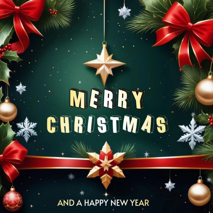 Copy of Green Modern & Minimal Christmas Logo | PosterMyWall