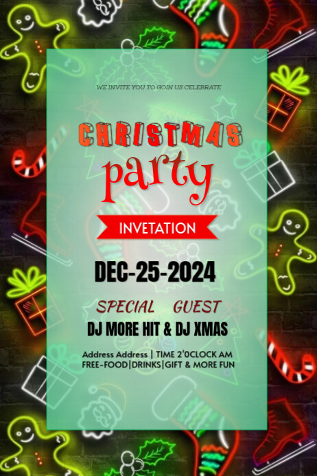 Green Modern & Minimal Christmas Poster Template | PosterMyWall