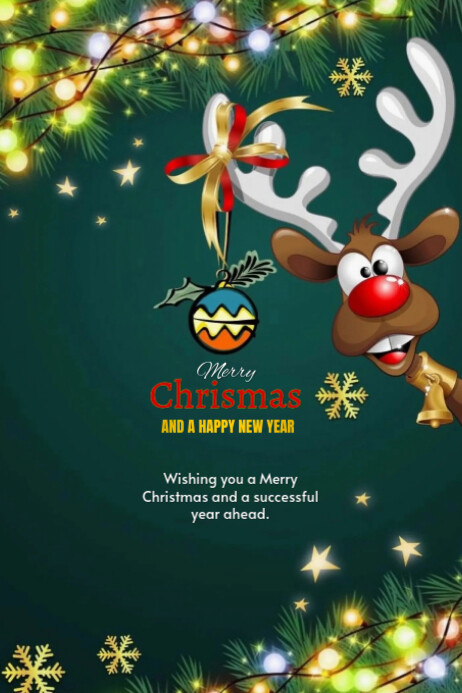 Green Modern & Minimal Christmas Poster Template | PosterMyWall