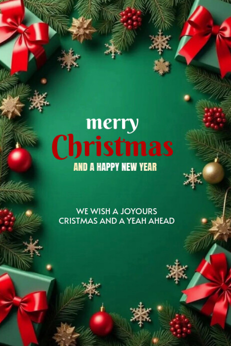 Green Modern & Minimal Christmas Poster Poster Template | PosterMyWall