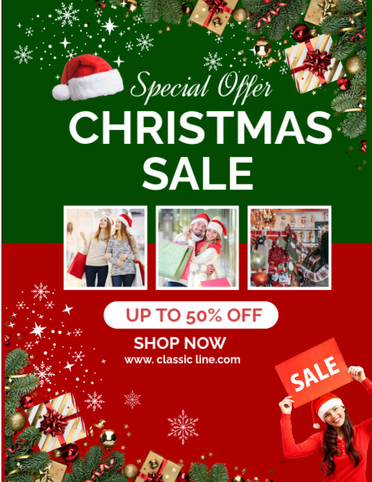 Green Modern & Minimal Christmas Sale Flyer (us Letter) Template | PosterMyWall