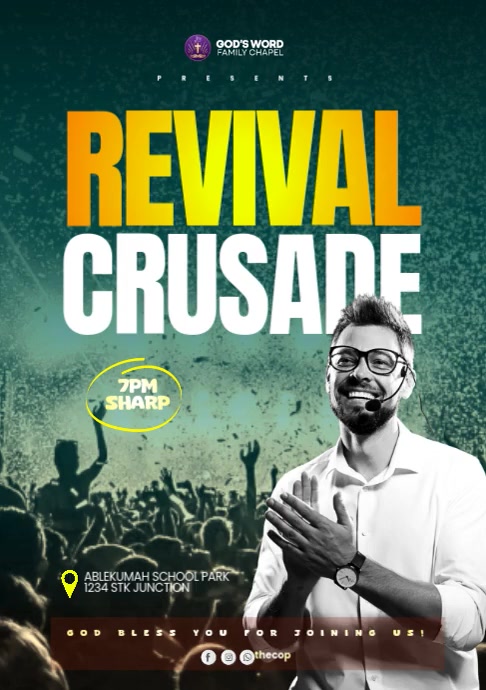 Copy of Green Modern & Minimal Church Crusade Flyer A4 | PosterMyWall