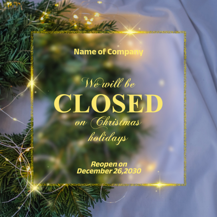 Green Modern & Minimal Closed On Holidays Instagram Post Template ...