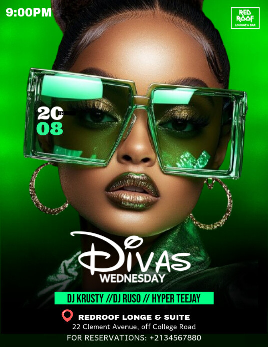 Copy of Green Modern & Minimal Divas Wednesday Bight Flyer (us Letter ...