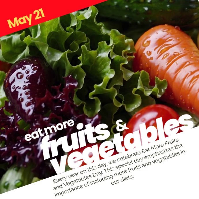 Green Modern & Minimal Eat More Fruits And Vegetables Day Instagram ...