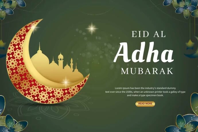 Green Modern & Minimal Eid Al Adha Poster Template | PosterMyWall