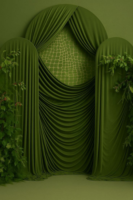 Green Modern & Minimal Emerald Draped Elegance Background Poster ...