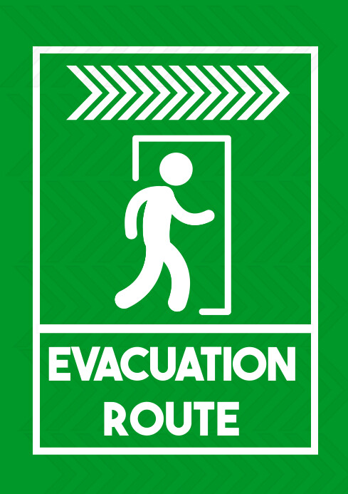Copy of GREEN Modern & Minimal Evacuation Route A4 | PosterMyWall