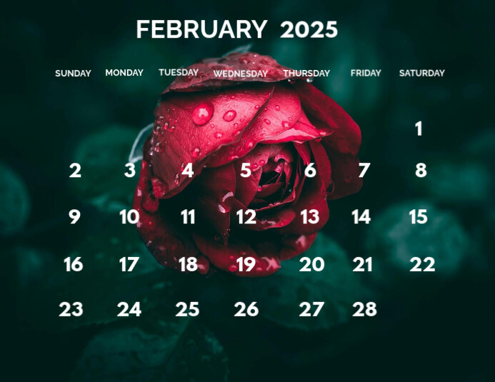 Green Modern & Minimal February 2025 Calendar Flyer (us Letter ...