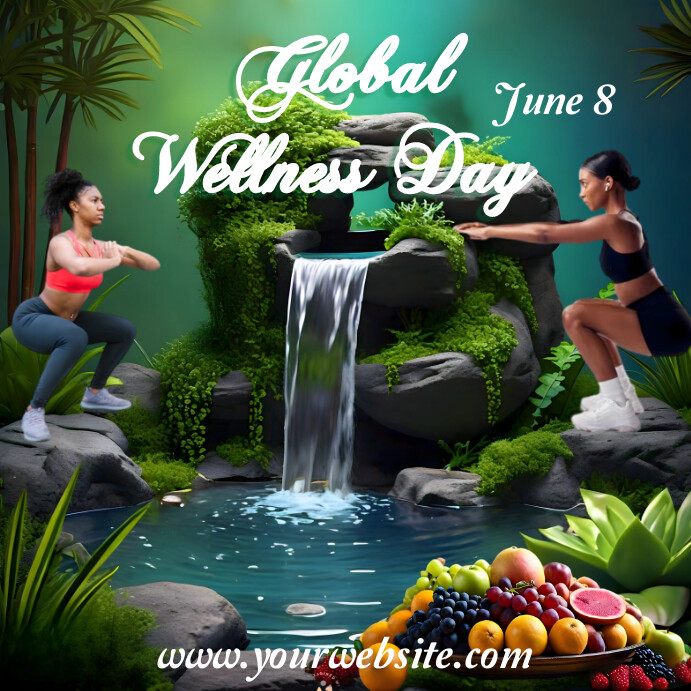 Copy of Green Modern & Minimal Global Wellness Day Te | PosterMyWall