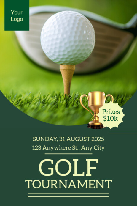Green Modern & Minimal Golf Tournament Poster Template | PosterMyWall