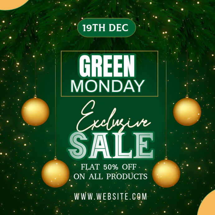 Copy of Green Modern & Minimal Green Monday Square (1:1) | PosterMyWall