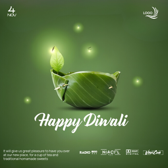 Copy of Green Modern & Minimal Happy Diwali Instagram Post | PosterMyWall