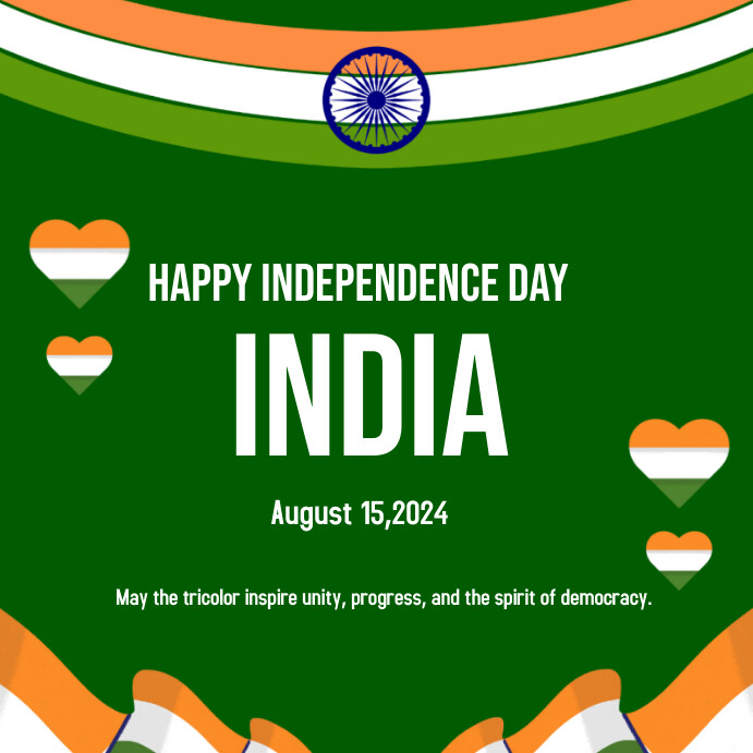 Plantilla de Green Modern & Minimal Happy Independence Day | PosterMyWall