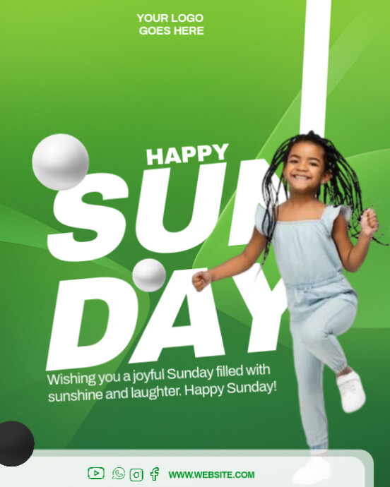 Green Modern & Minimal Happy Sunday Instagram Portrait Template ...