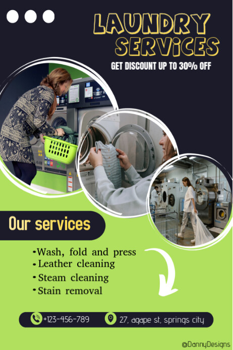 Copy of Green Modern & Minimal Laundry Service Ad Banner 4' × 6 ...