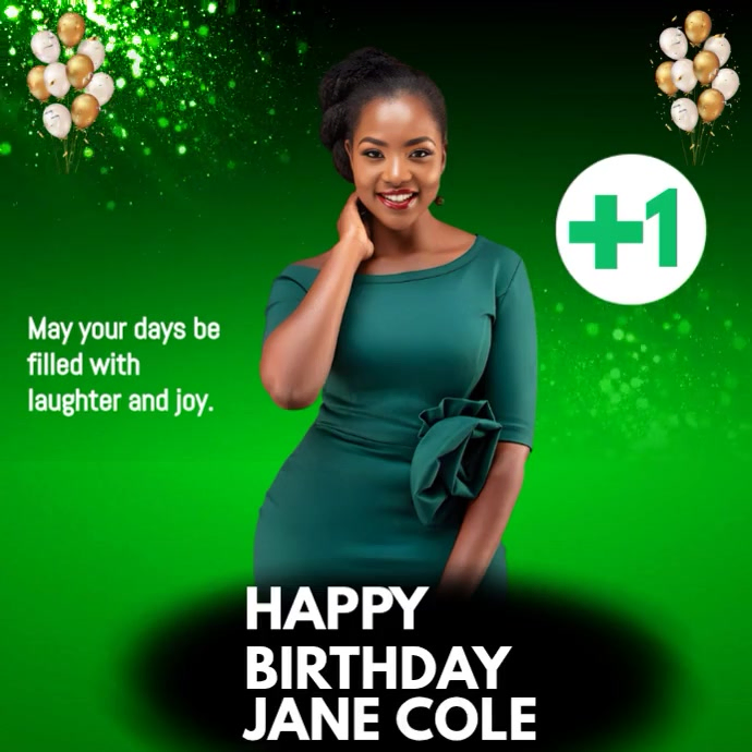 Green Modern & Minimal Luxury Green Gold Animated Birthday Invitation ...