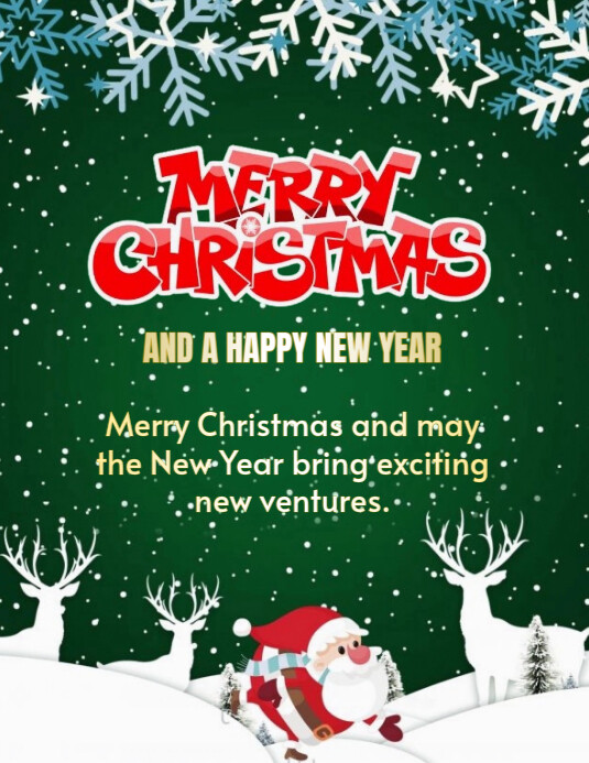 Green Modern & Minimal Merry Christmas Flyer (us Letter) Template | PosterMyWall