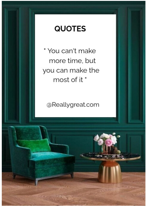 Green Modern & Minimal Motivational Quotes A4 Template | PosterMyWall