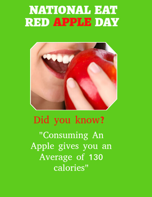Copy of Green Modern & Minimal National Eat Red Apple Day Flyer (us ...