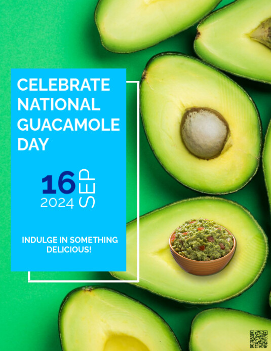 Green Modern & Minimal National Guacamole Day Template | PosterMyWall