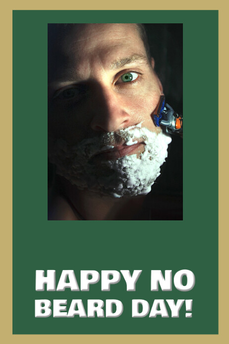 Green Modern & Minimal No Beard Day Poster Template | PosterMyWall