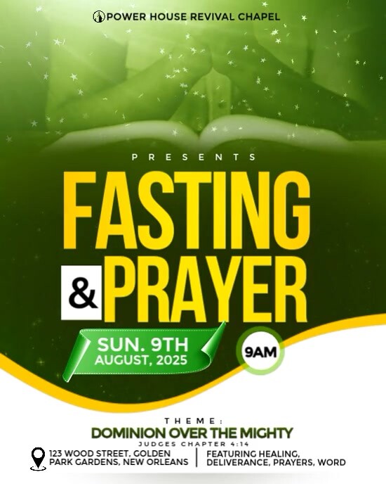 Copy of Green Modern & Minimal Prayer And Fasting Encounter Template ...