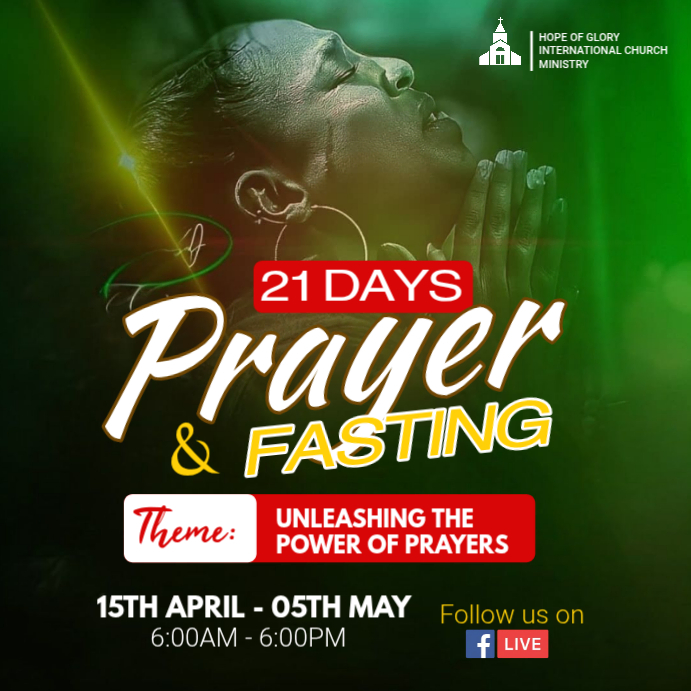 Green Modern & Minimal Prayer and Fasting Event Instagram Post Template ...