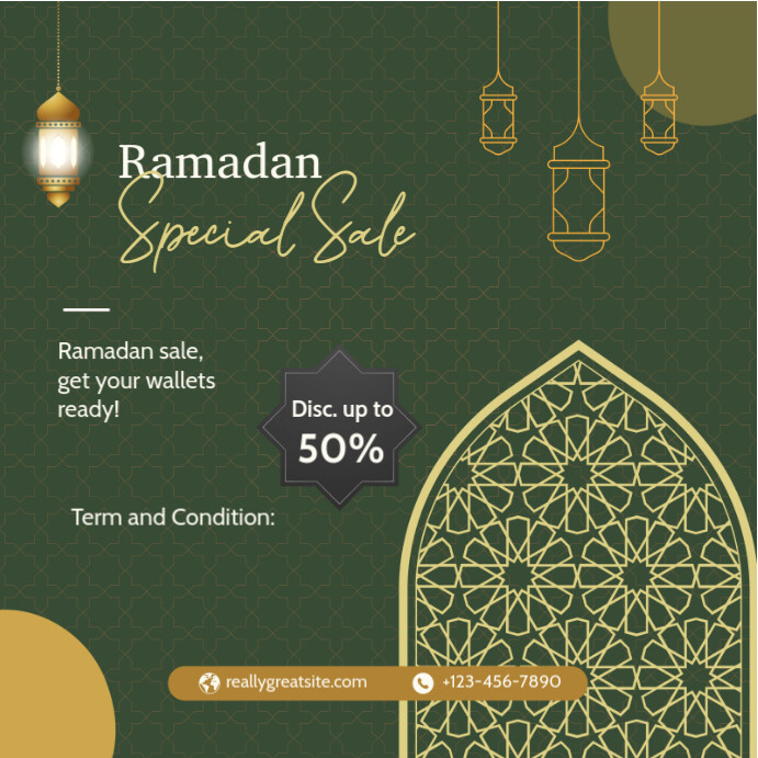 Green Modern & Minimal Ramadan Sale Instagram Post Instagram Post ...