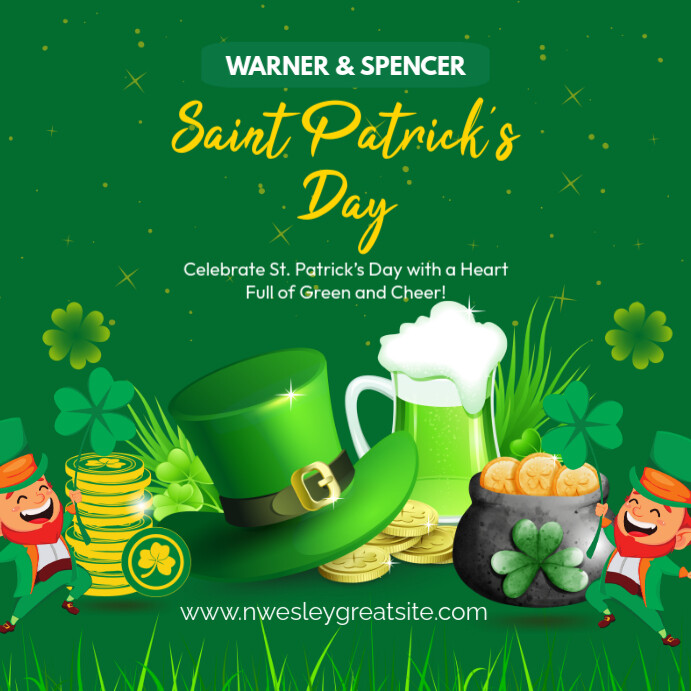 Copy of Green Modern & Minimal Saint Patrick's Day Instagram Post ...