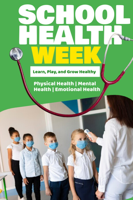 Copy of Green Modern & Minimal School Health Week Poster | PosterMyWall