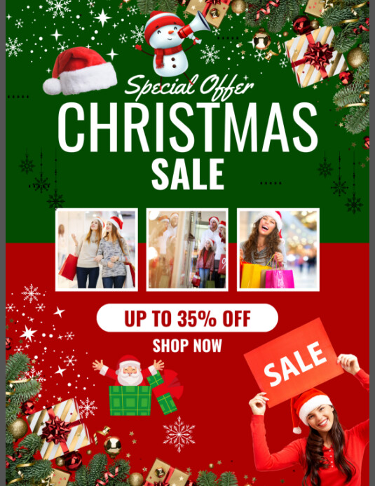 Green Modern & Minimal Special Christmas Sales Flyer (us Letter) Template | PosterMyWall