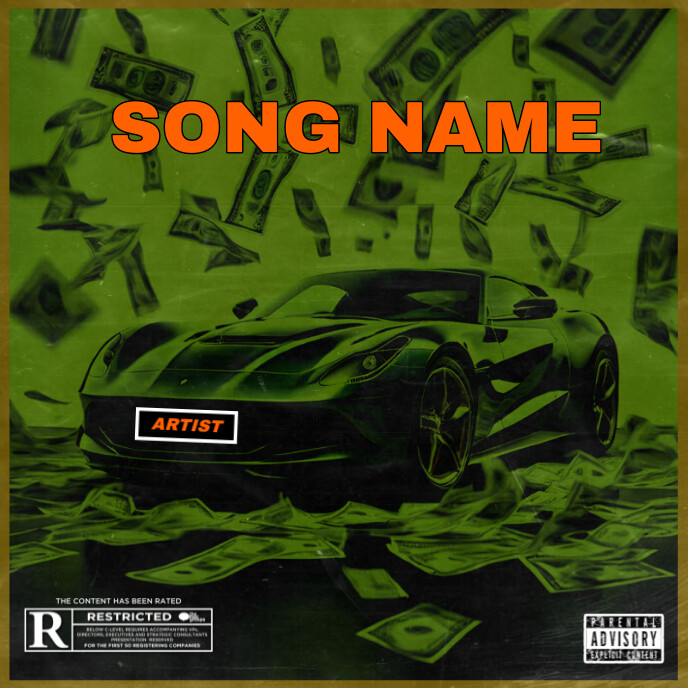 Green Modern & Minimal Sport Car Album Cover Template | PosterMyWall