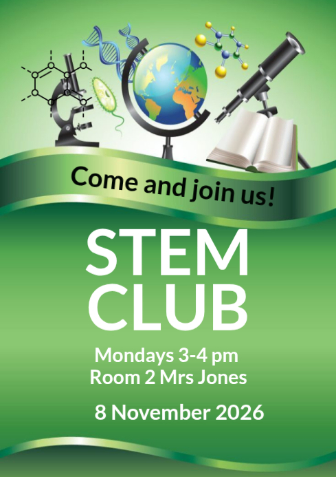 Green Modern & Minimal Stem Science Flyer A4 Template | PosterMyWall
