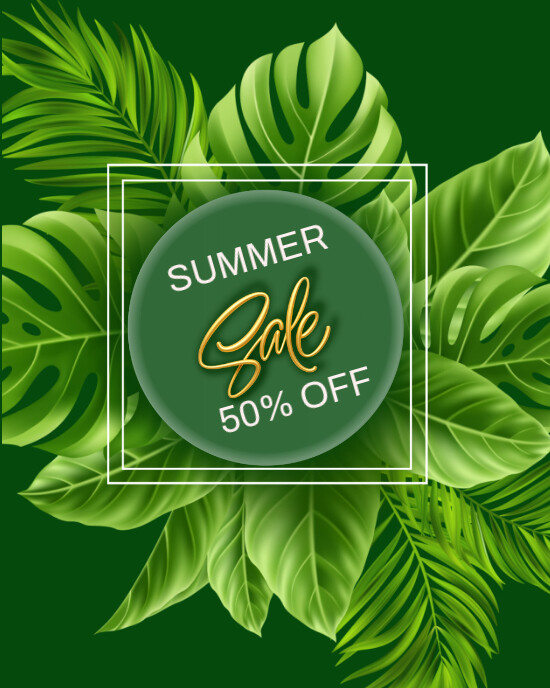 Green Modern & Minimal Summer Sale Instagram Portrait Template ...