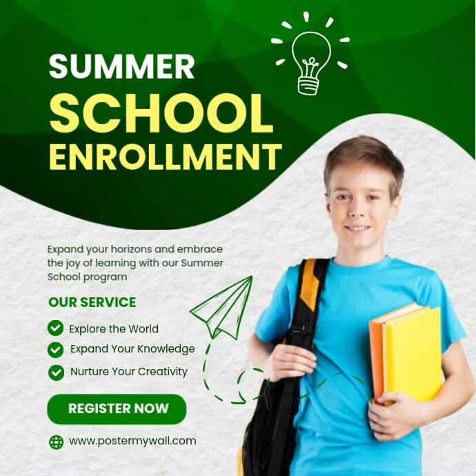 Copy of Green Modern & Minimal Summer School Enrollment Instagram Post ...