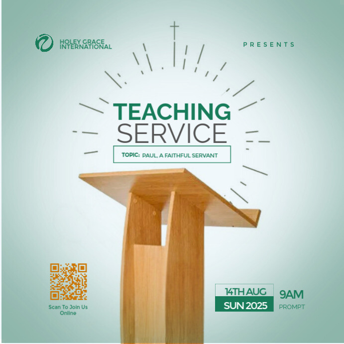 Copy of Green Modern & Minimal Sunday Teaching Service Flyer Design ...