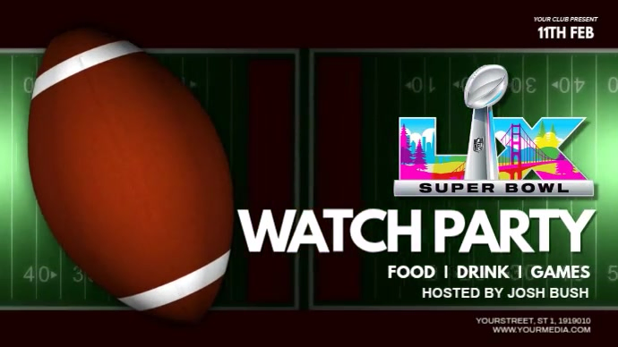 Green Modern & Minimal Super Bowl Digital Display (16:9) Template ...