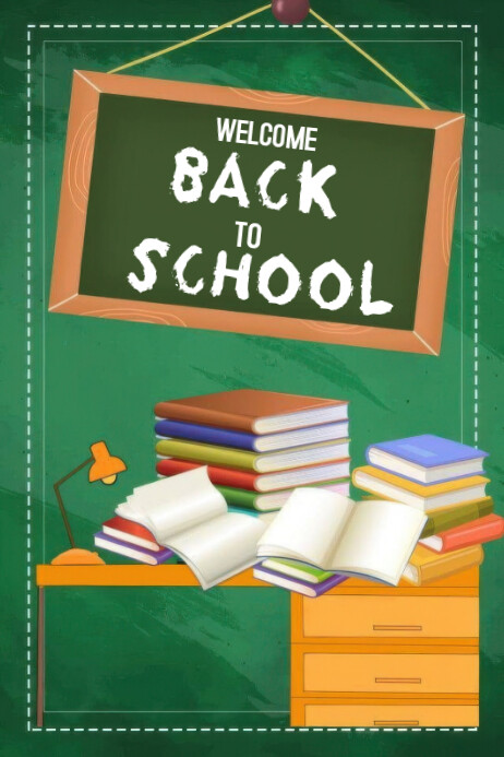 Copy of Green Modern & Minimal Welcome Back To School Poster | PosterMyWall