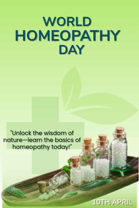 Copy of Green Modern & Minimal World Homeopathy Day Poster | PosterMyWall