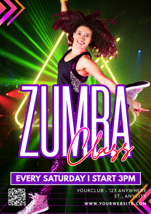 Copy of Green Modern & Minimal Zumba Classes A4 | PosterMyWall