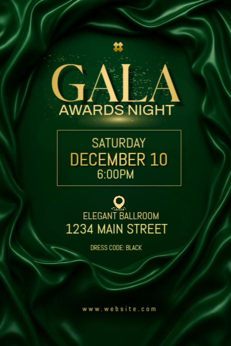 Green Modern & Minimal Gala Awards Night Poster Template | PosterMyWall