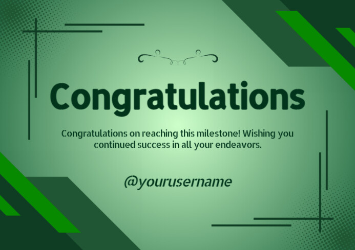 Green Modern Congratulation Card Template | PosterMyWall