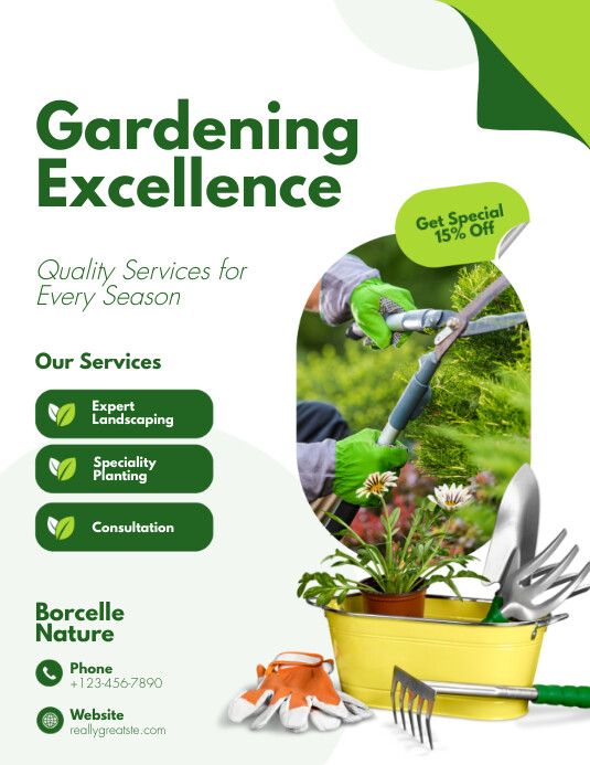 Copy of Green Modern Gardening Services Poster | PosterMyWall