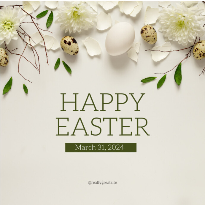 Green Modern Happy Easter Instagram Post Template | PosterMyWall