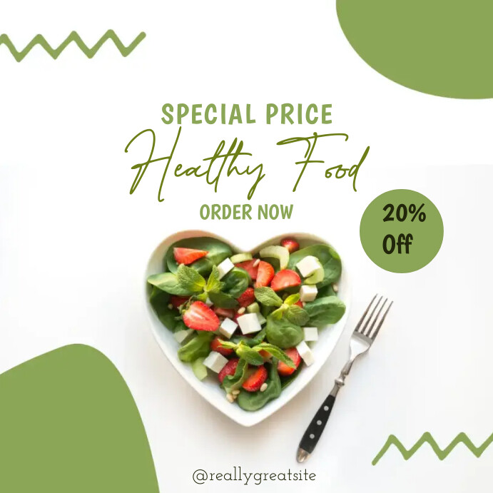 Green Modern Healthy Food Instagram post Template | PosterMyWall