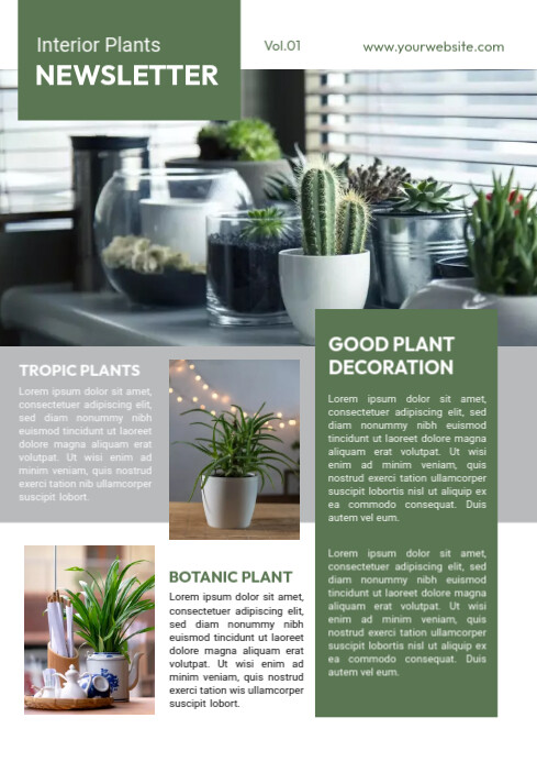 Green Modern Interior Newsletter Template | PosterMyWall