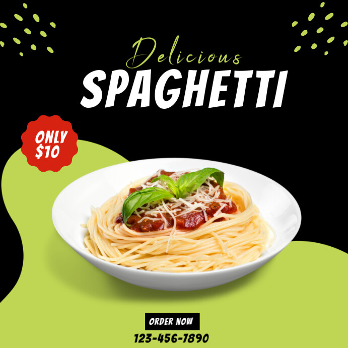 Plantilla de Green Modern Spaghetti Instagram Post | PosterMyWall