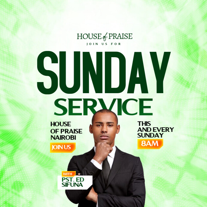 Copy of Green Modern Sunday Service Church Social Med | PosterMyWall